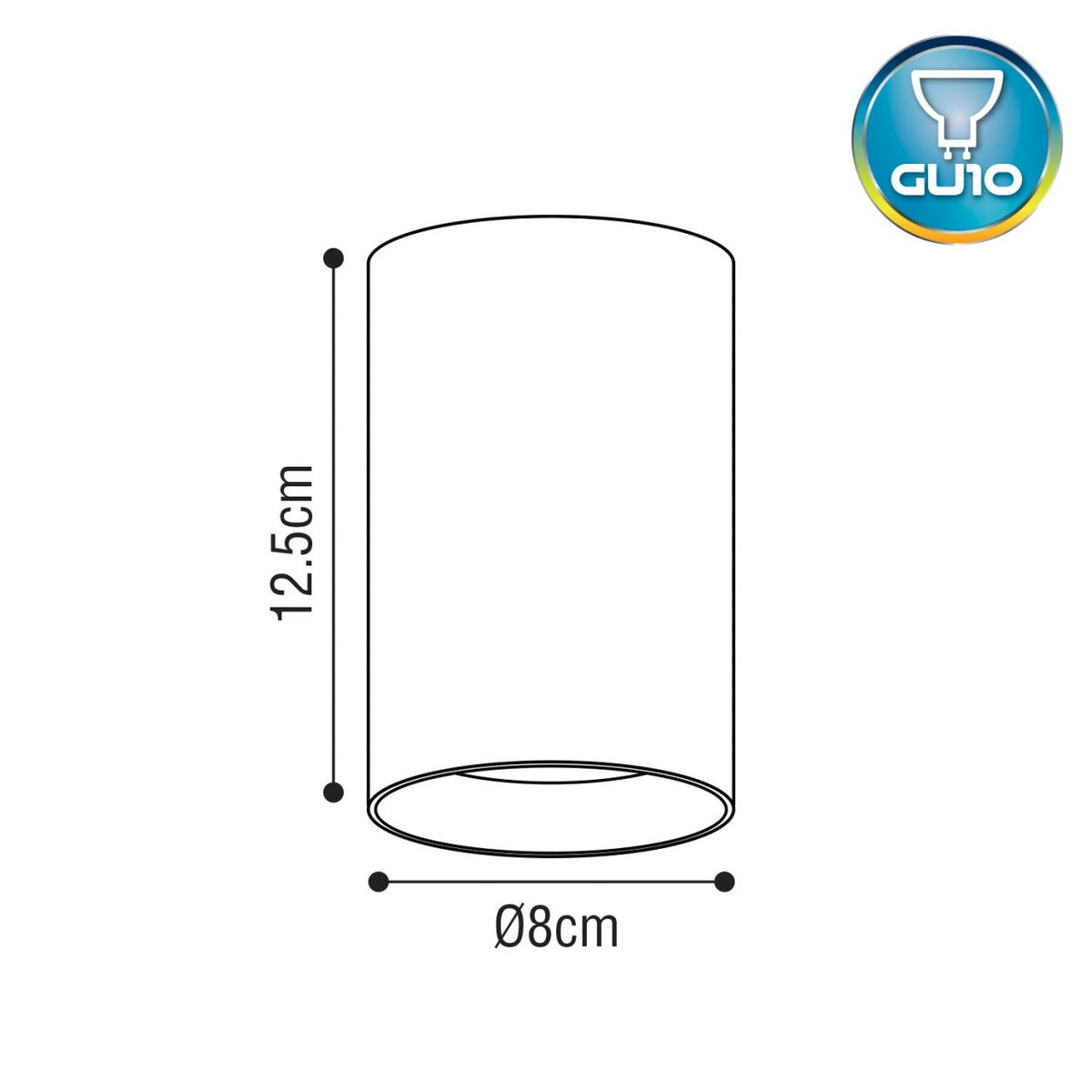 SPOT ADOSADO NEGRO GU10 – D'FASCINAZIÓN LED
